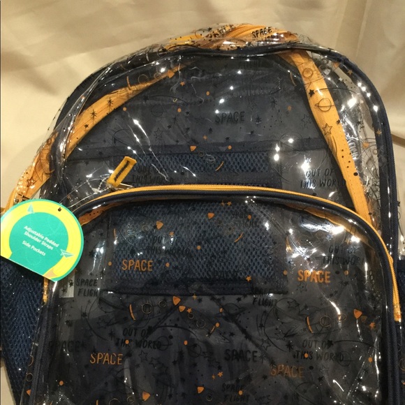 Other | Space Backpack With Clear Front Panel W Space Pic | Poshmark